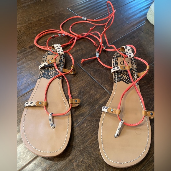Shoes | Womens Size 9 Wrapup Around The Ankle Sandals Leather Tie Is ...
